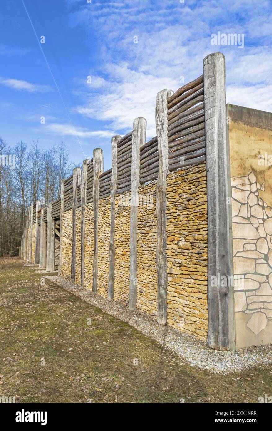 Reconstruction of a Celtic city gate in Bavaria Stock Photo - Alamy
