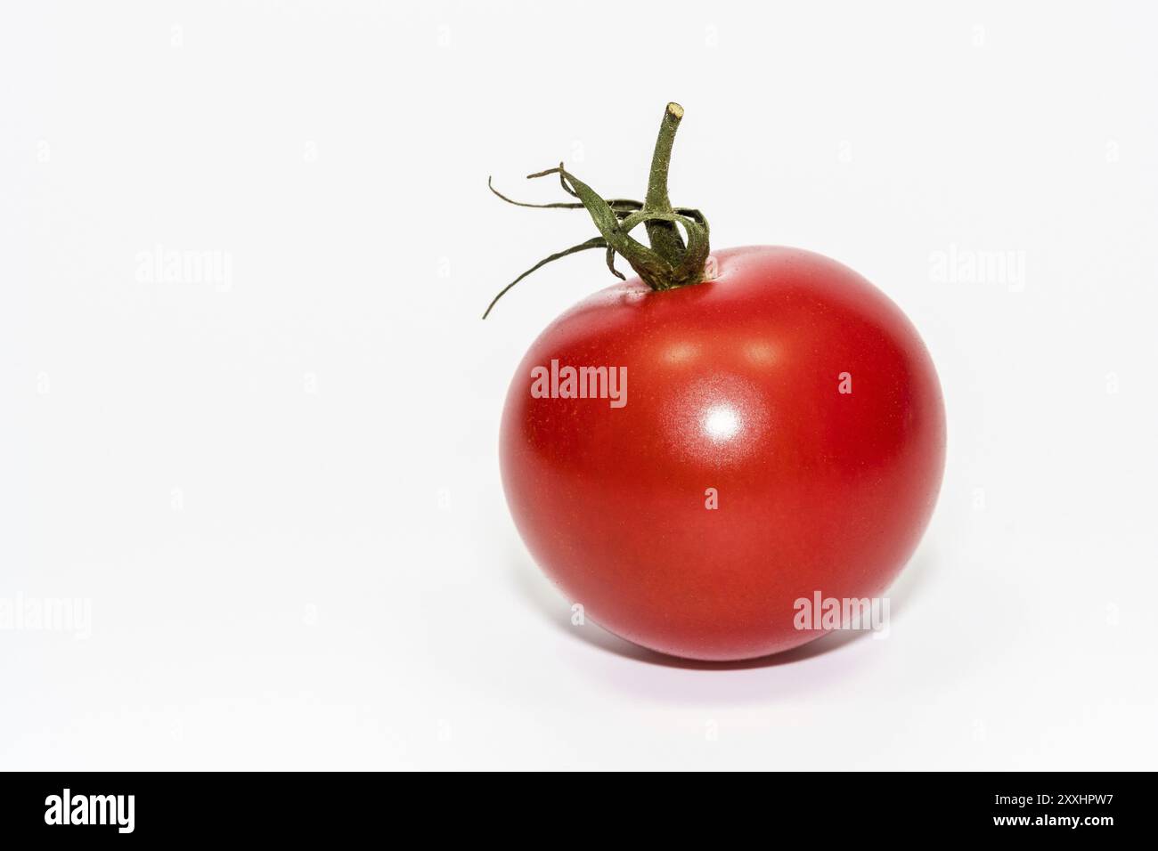 Red tomato cropped on a white background Stock Photo - Alamy