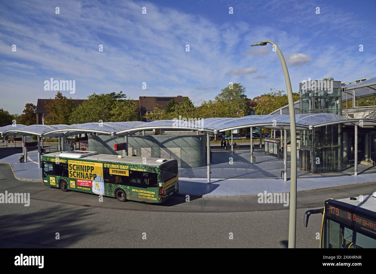 Europe, Germany, Hamburg, Poppenbuettel, bus station, modern facility ...