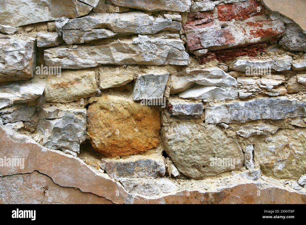 Very old stone and brick wall texture Stock Photo - Alamy