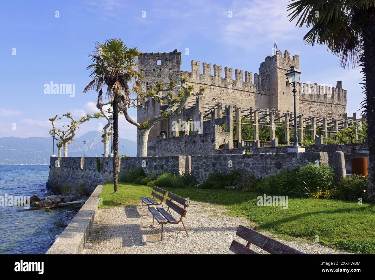 Torri del Benaco castle, Torri del Benaco castle on Lake Garda in Italy ...