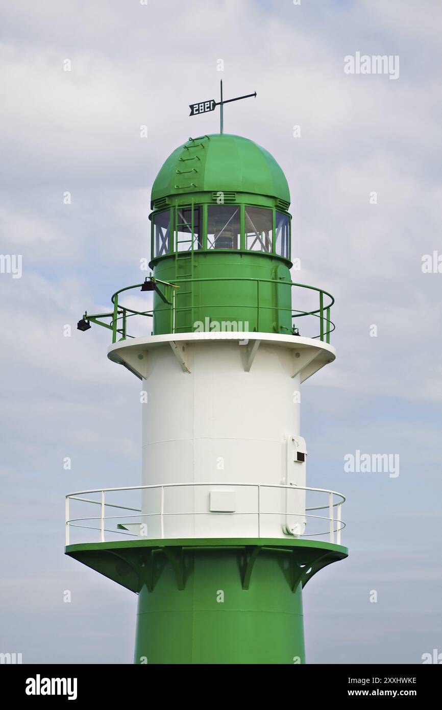 West pier with green lighthouse hi-res stock photography and images - Alamy