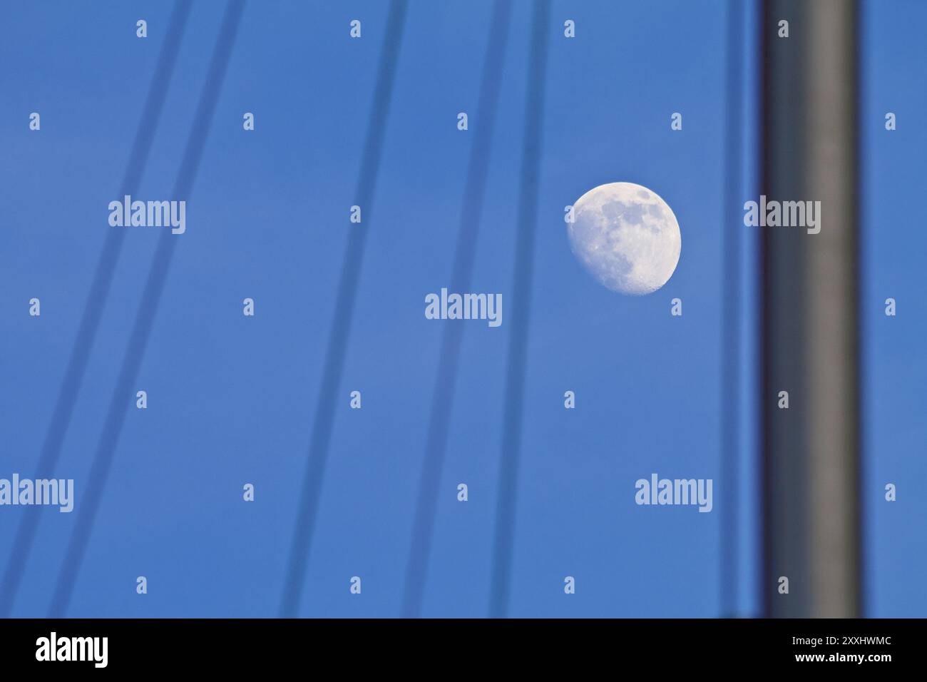 The moon seen from a sailing boat Stock Photo - Alamy