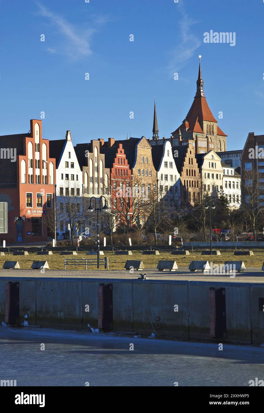 View of historic buildings in Rostock Stock Photo - Alamy