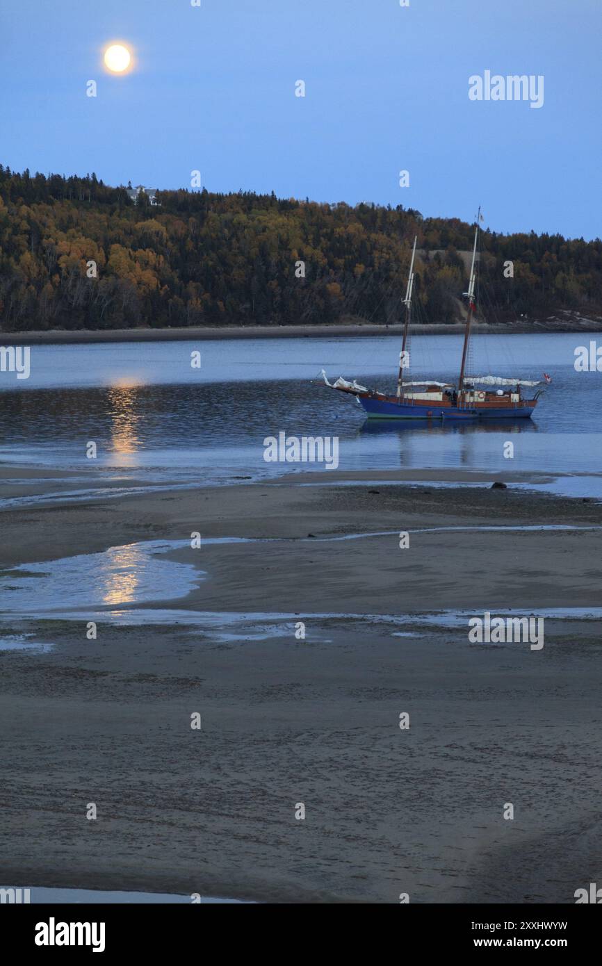 Sailing ship at night Stock Photo - Alamy