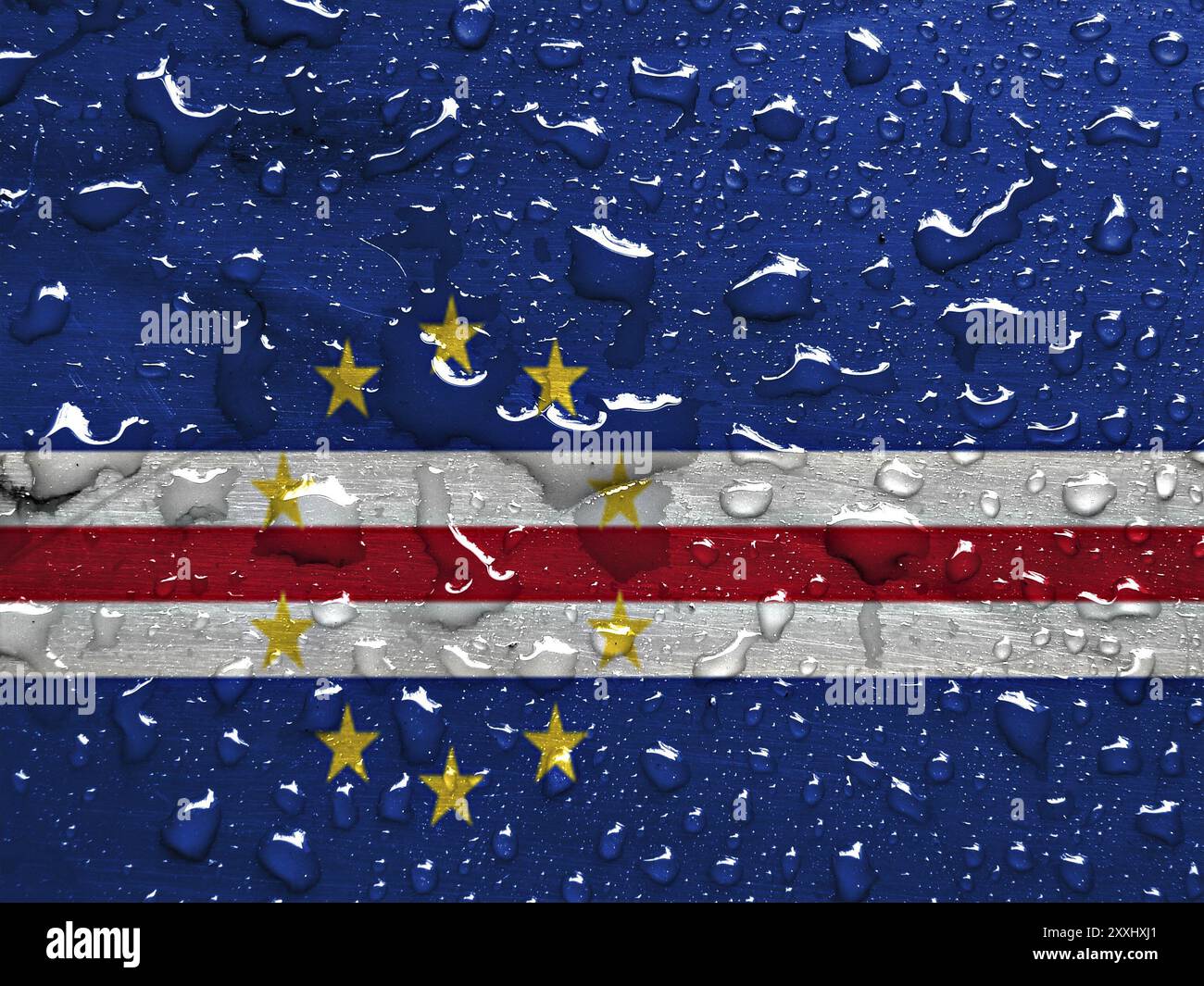 Flag of Cape Verde with rain drops Stock Photo - Alamy