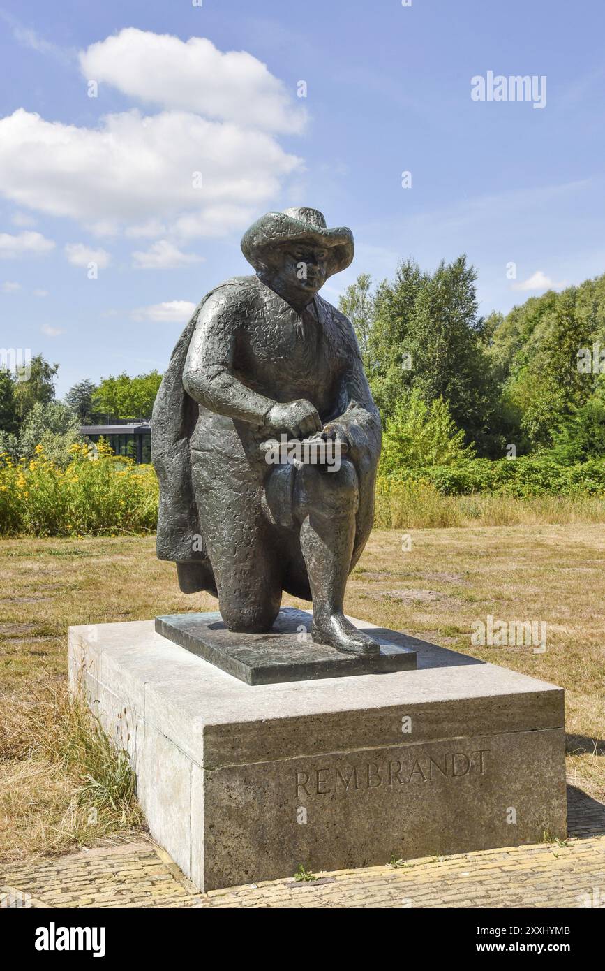 Amsterdam, Netherlands. August 2022. The Riekermolen with a sculpture ...