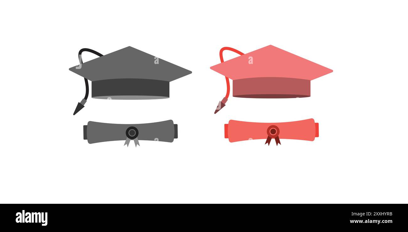 Graduation cap and diploma in continuous one line Stock Vector Image ...
