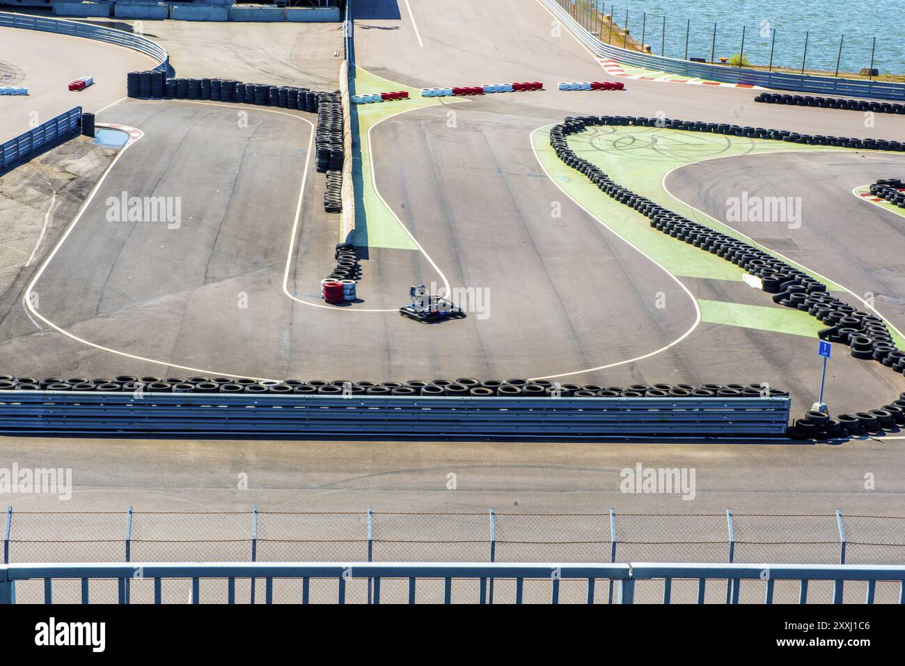 Outdoor go cart track with tight curves Stock Photo - Alamy