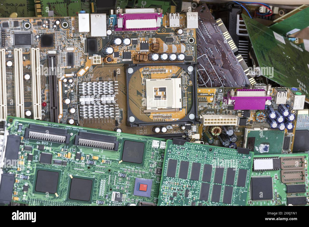 Electronic waste in a cardboard box Stock Photo - Alamy