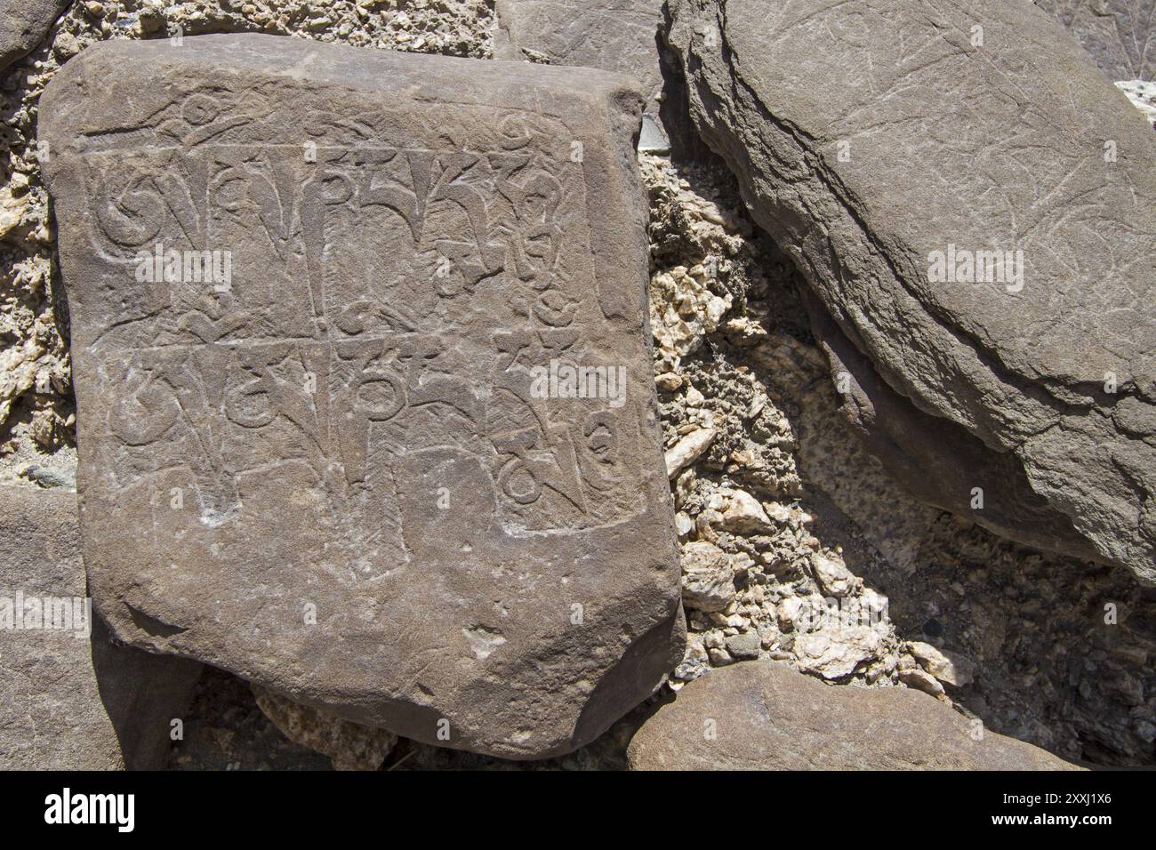 Sacred Mani stones in Ladakh, India, Asia Stock Photo - Alamy