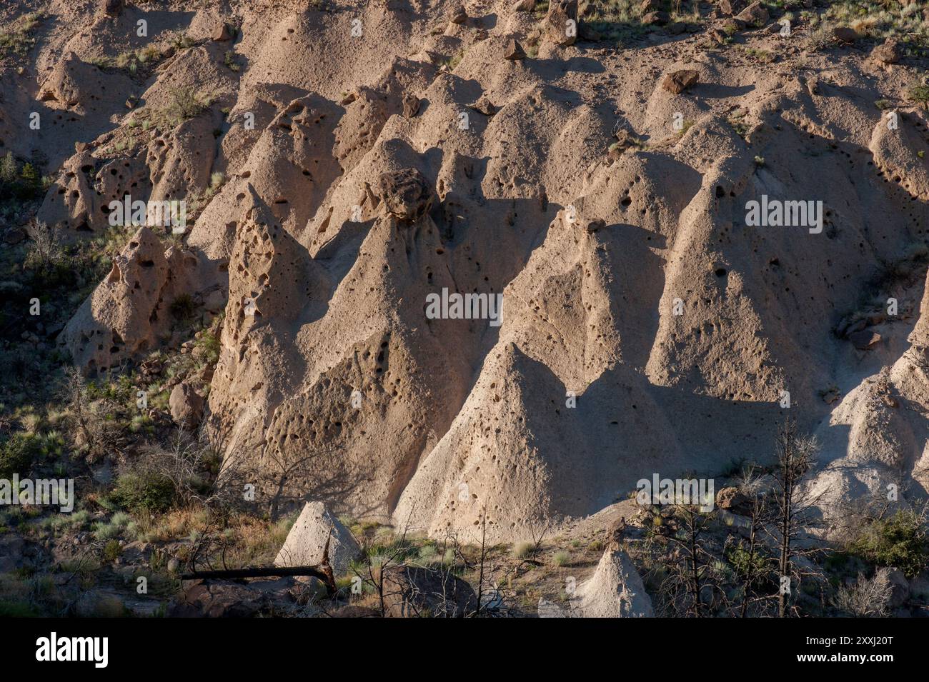 Tent rock-like structures in the Santa Fe National Forest Stock Photo ...