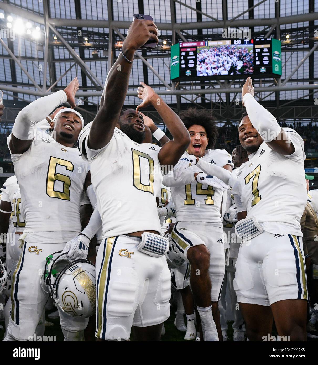 Dublin, Ireland. 24th August, 2024. The Georgia Tech team celebrates at ...