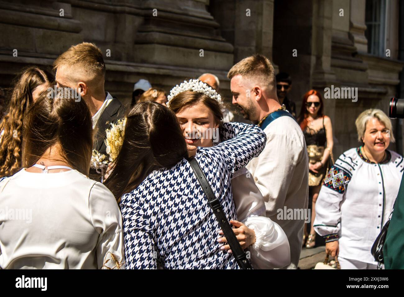 Lviv, Ukraine, August 24, 2024 Traditional Ukrainian wedding taking ...