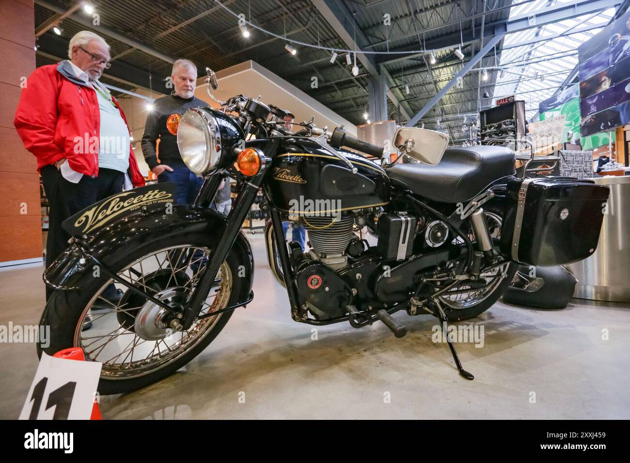 Vancouver, Canada. 24th Aug, 2024. A 1954 Velocette MSS motorcycle is ...