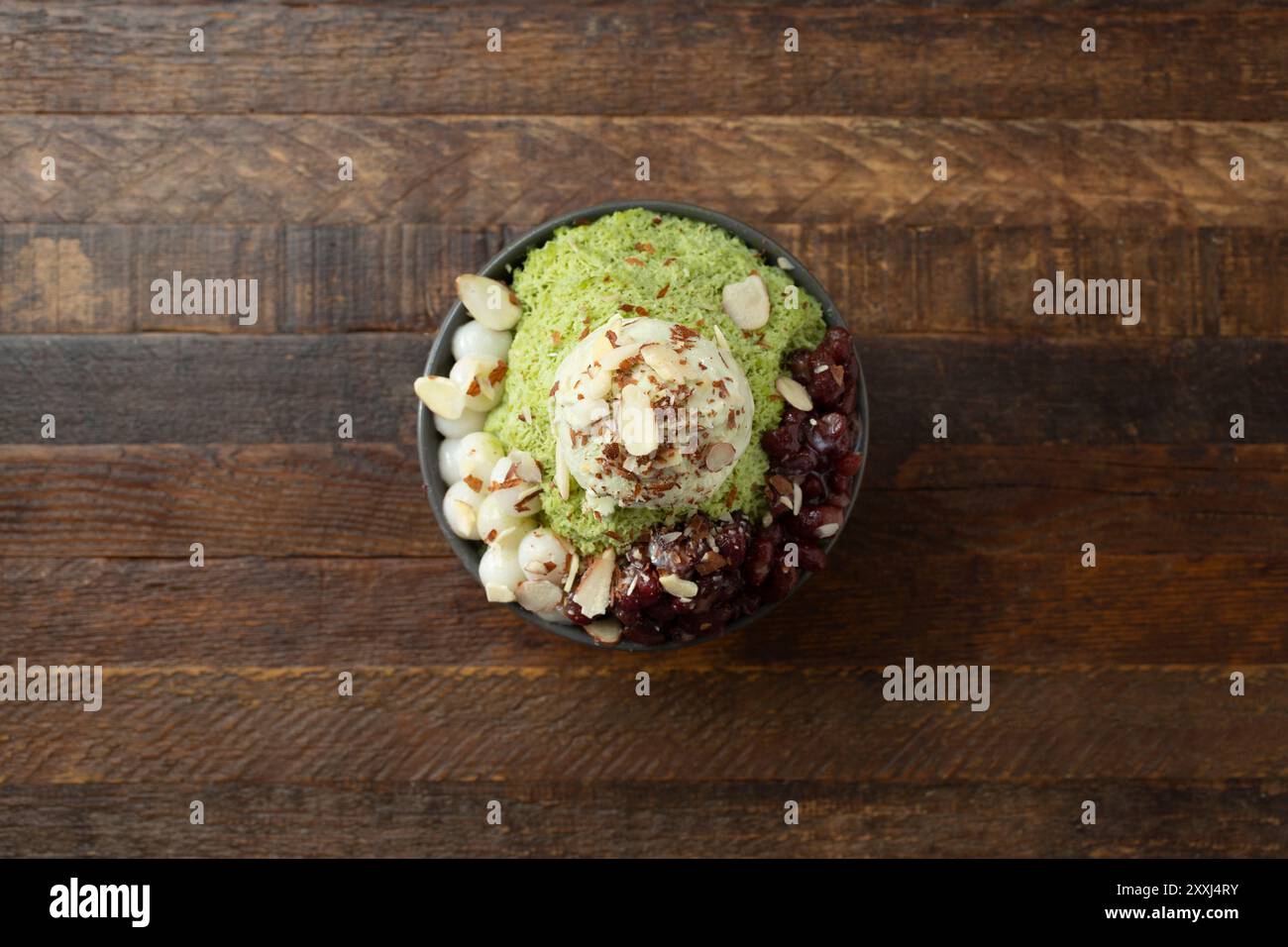 A top down view of a matcha bingsu bowl Stock Photo - Alamy