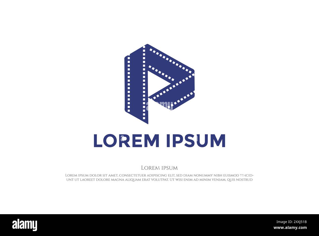 Initial Letter D with Film Strip for Digital Film Logo Design Vector ...