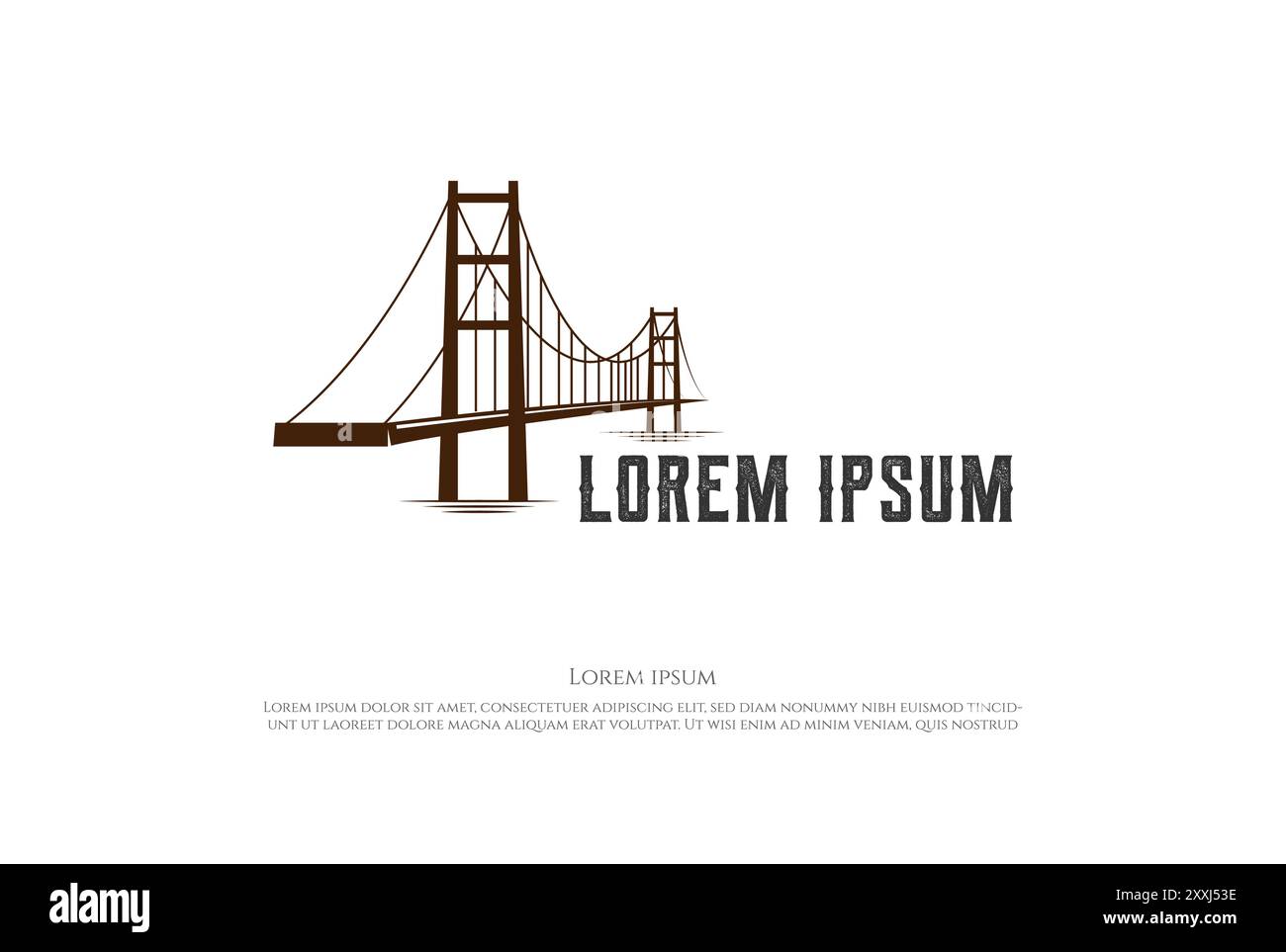 Simple Minimalist Bridge Construction Logo Design Vector Stock Vector ...