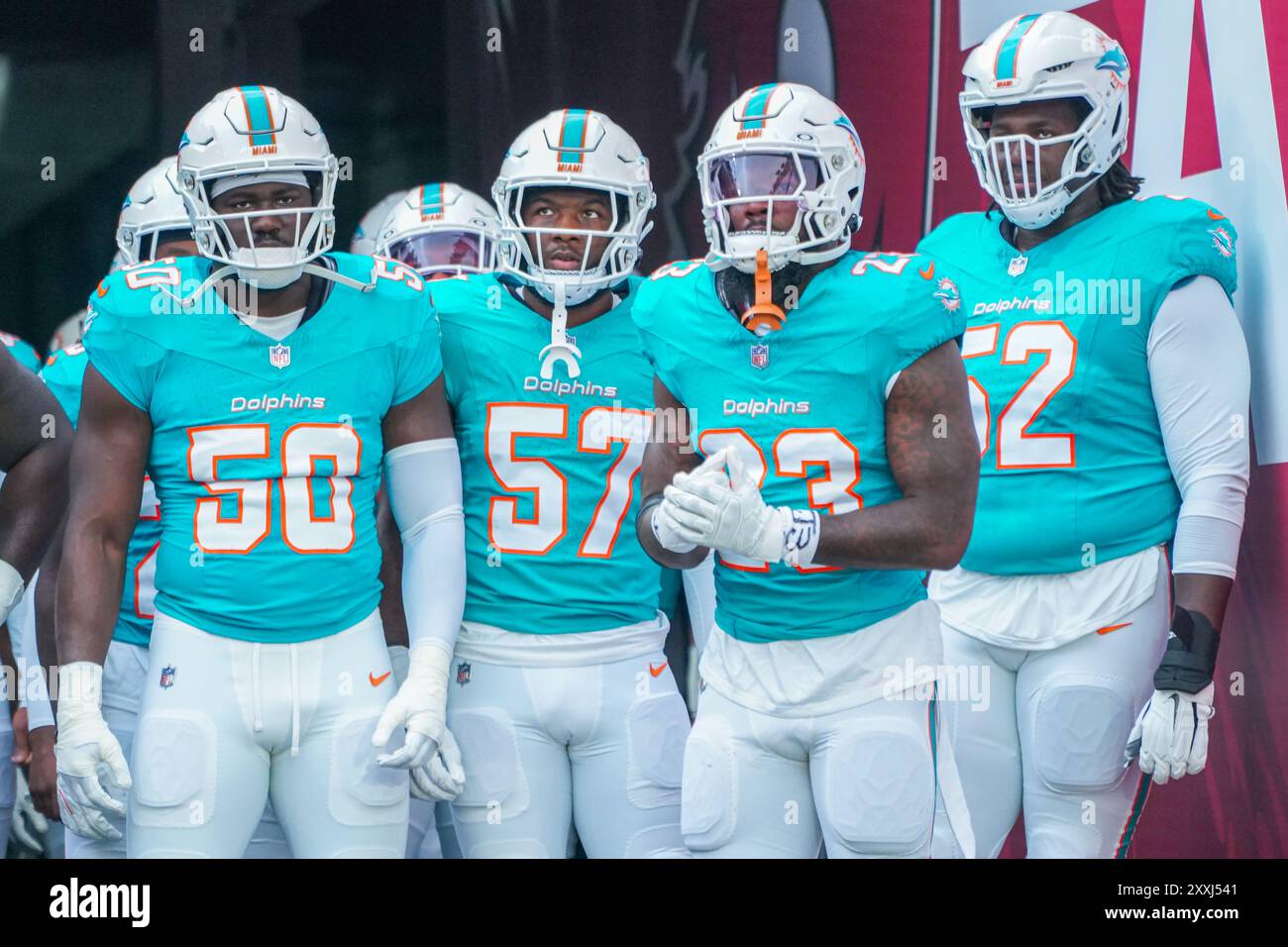 Tampa Bay, Florida, USA, August 33, 2024, Miami Dolphins players ...