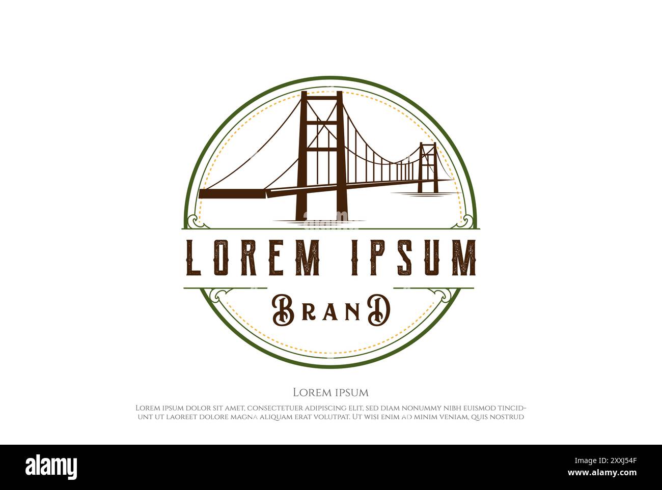 Vintage Retro Bridge Badge Emblem Logo Design Vector Stock Vector Image ...