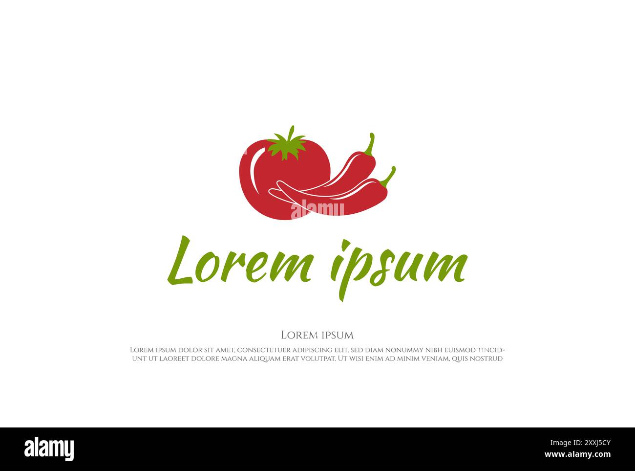Simple Minimalist Red Chili and Tomato for Spicy Restaurant or Sauce ...