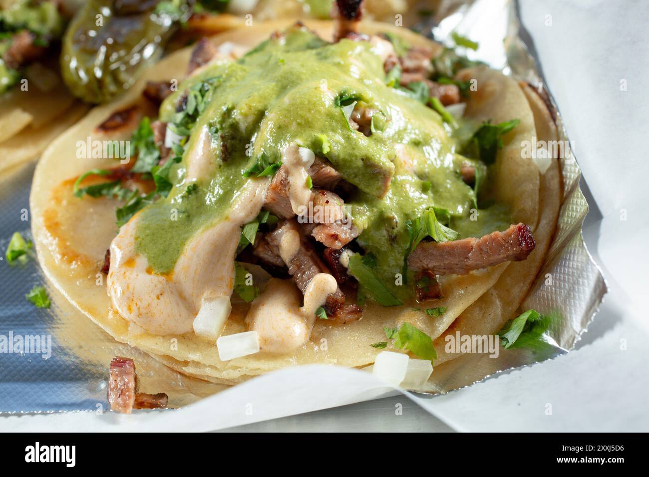 Mexican beef taco mayonnaise hi-res stock photography and images - Alamy