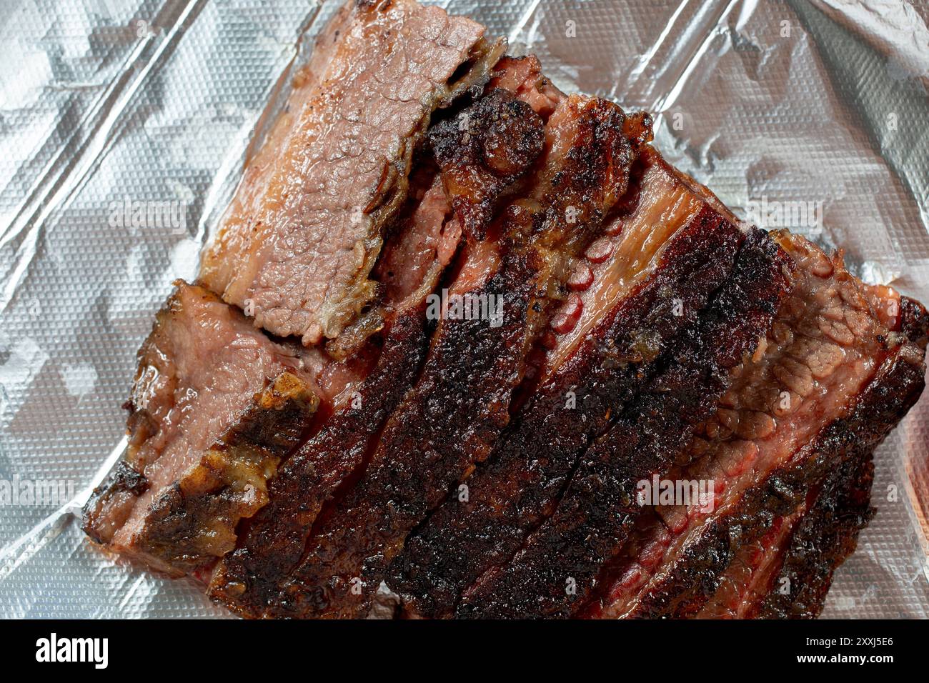 A top down view of a half pound order of brisket Stock Photo - Alamy