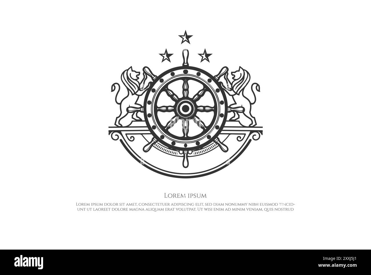 Elegant Luxury Shield Lion King Crown with Steer Wheel for Nautical ...