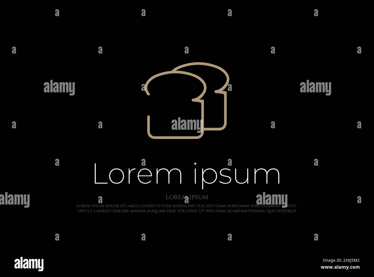 Simple Minimalist Bake Bakery Bread Line Outline Logo Design Vector ...