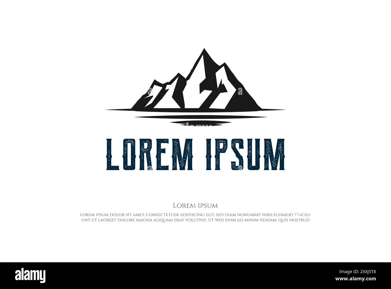 Retro Vintage Simple Minimalist Floating Ice Snow Mountain or Iceberg ...