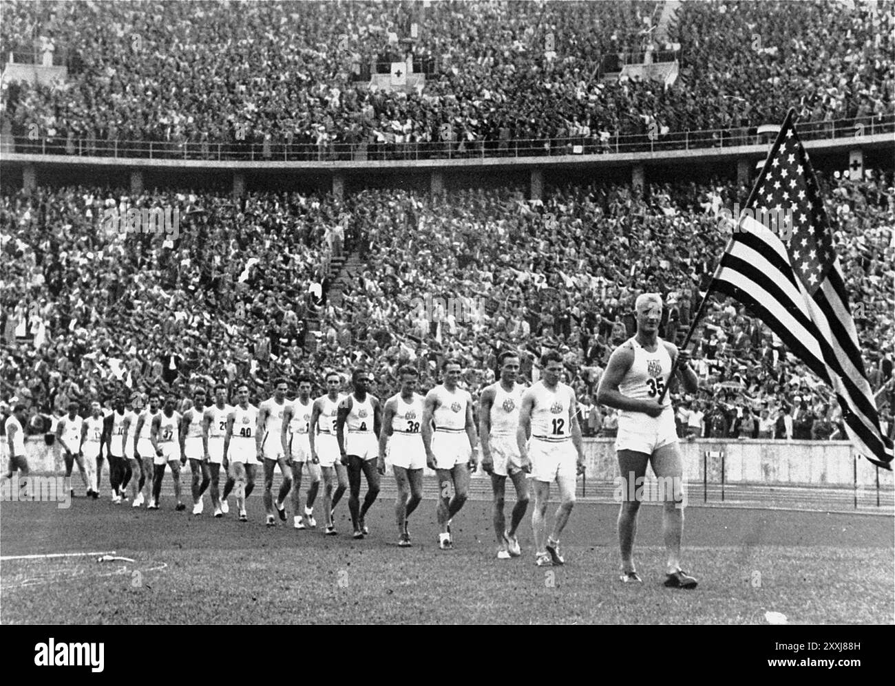 American athletes, participating in a United States-German friendship ...