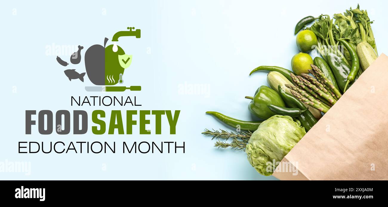 Banner for National Food Safety Education Month with fresh vegetables ...