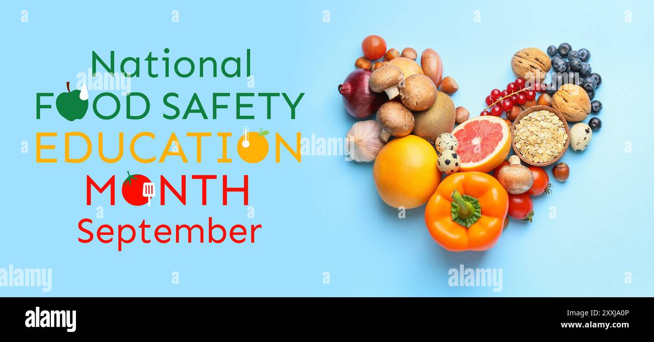 Banner for National Food Safety Education Month with healthy products ...