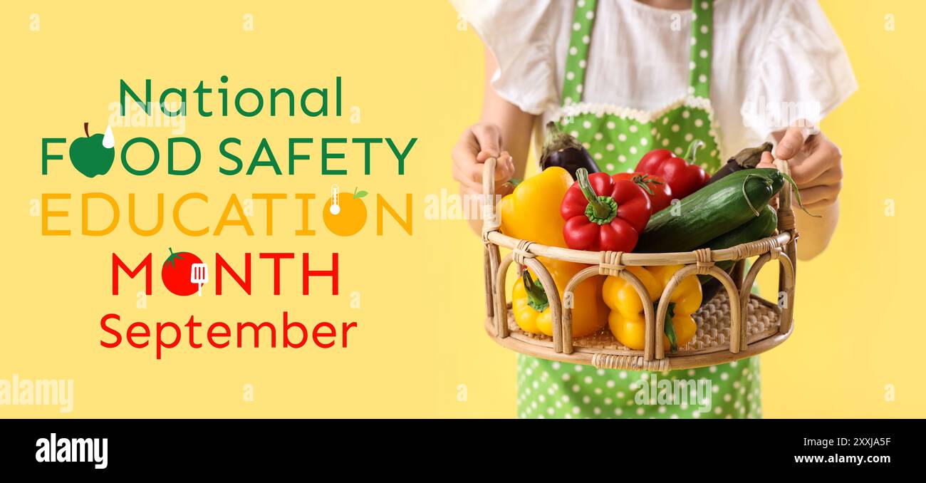 Banner for National Food Safety Education Month with woman holding ...