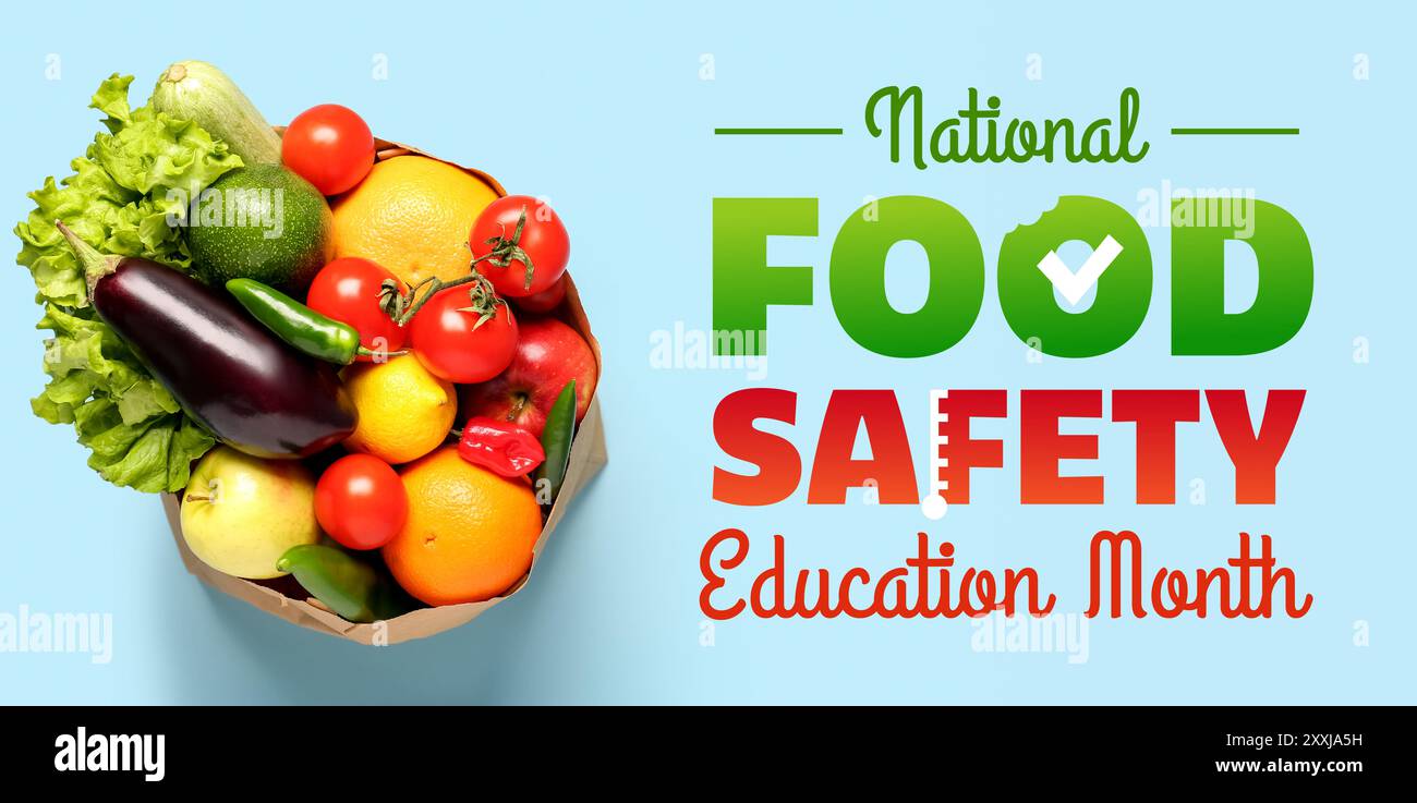 Banner for National Food Safety Education Month with fresh vegetables ...