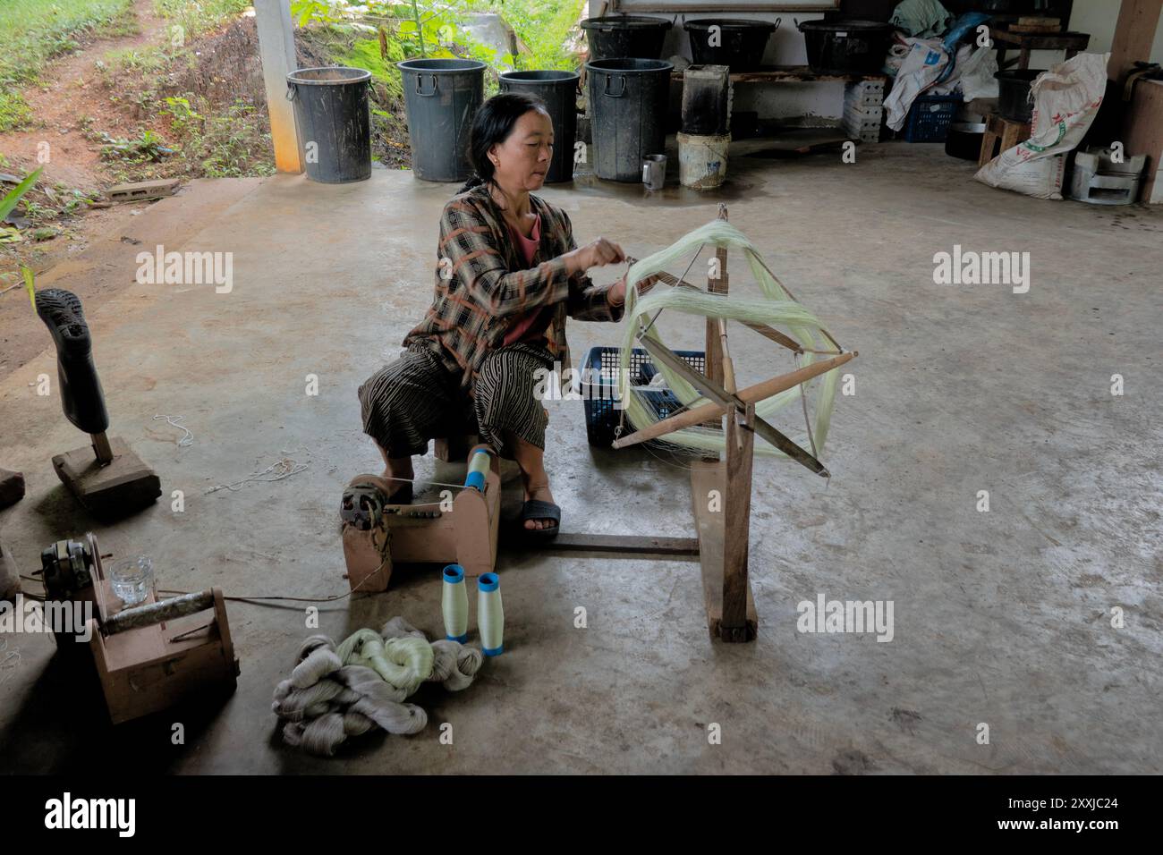 The silk making process at the Mulberry Organic Farm sericulture ...