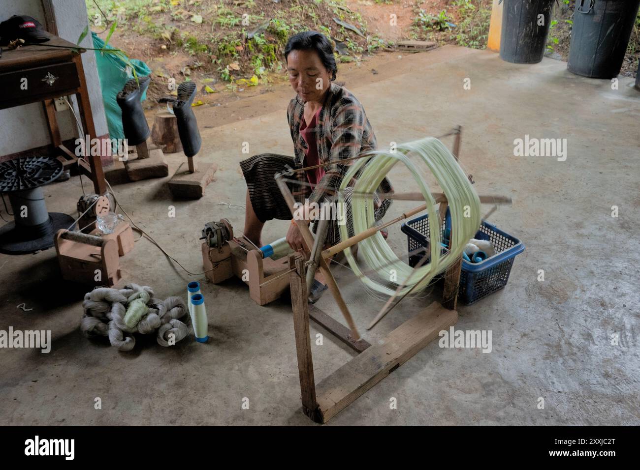 The silk making process at the Mulberry Organic Farm sericulture ...