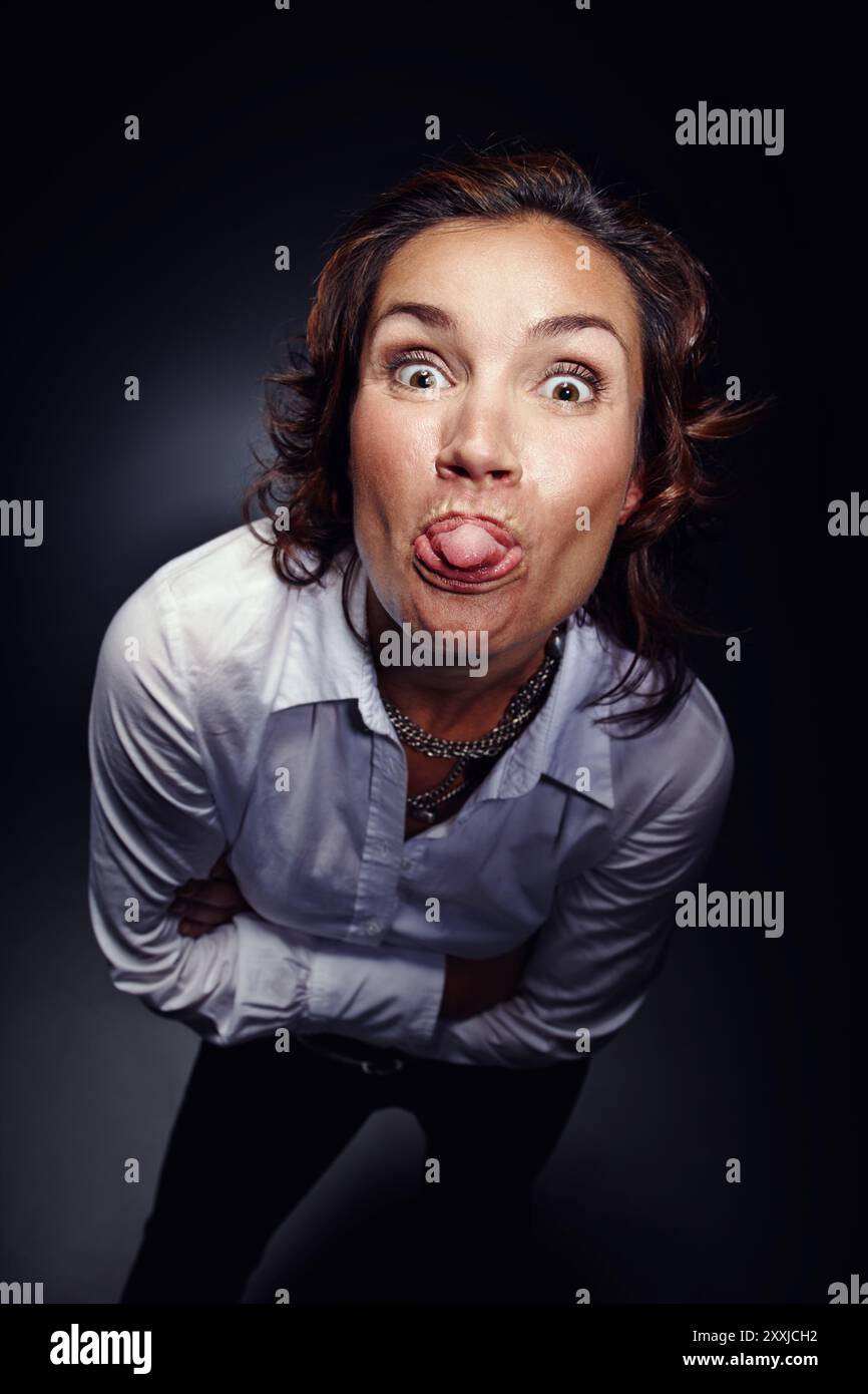Female show tongue emotion hi-res stock photography and images - Alamy