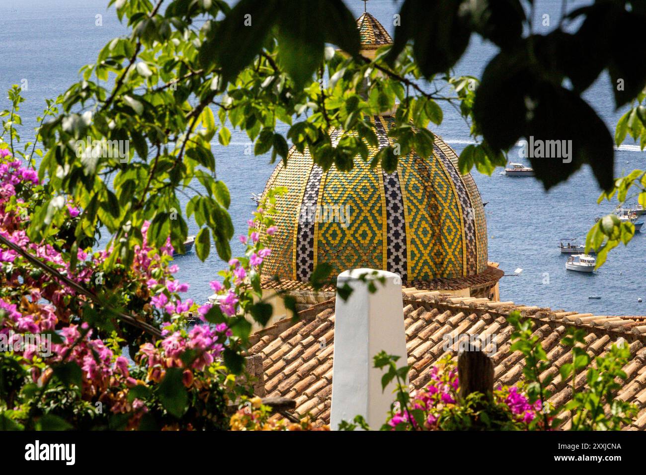 Church of Santa Maria Assunta dome in Positano Stock Photo - Alamy