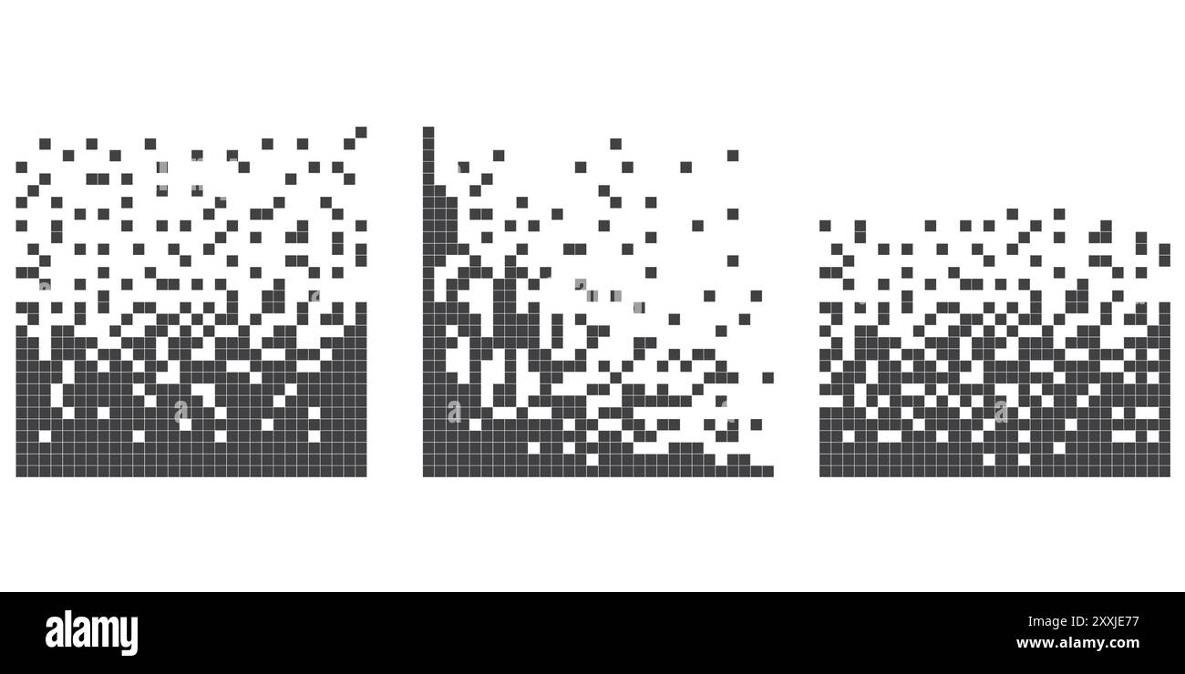 Pixel disintegration background. Decay effect. Dispersed dotted pattern ...