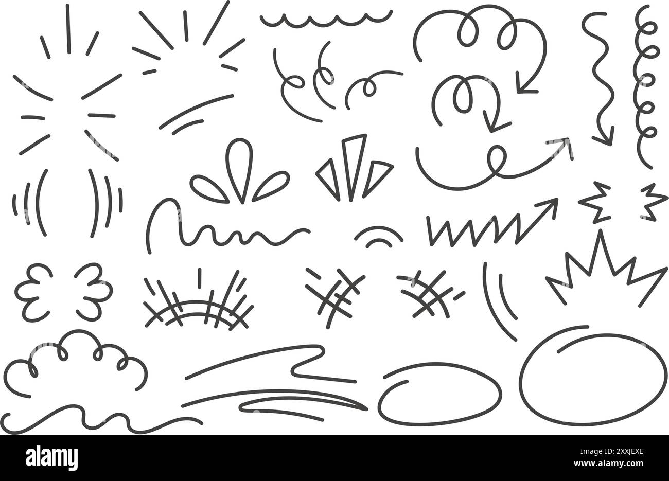 Comic cartoon effects of bomb explosion. Doodle vector elements ...