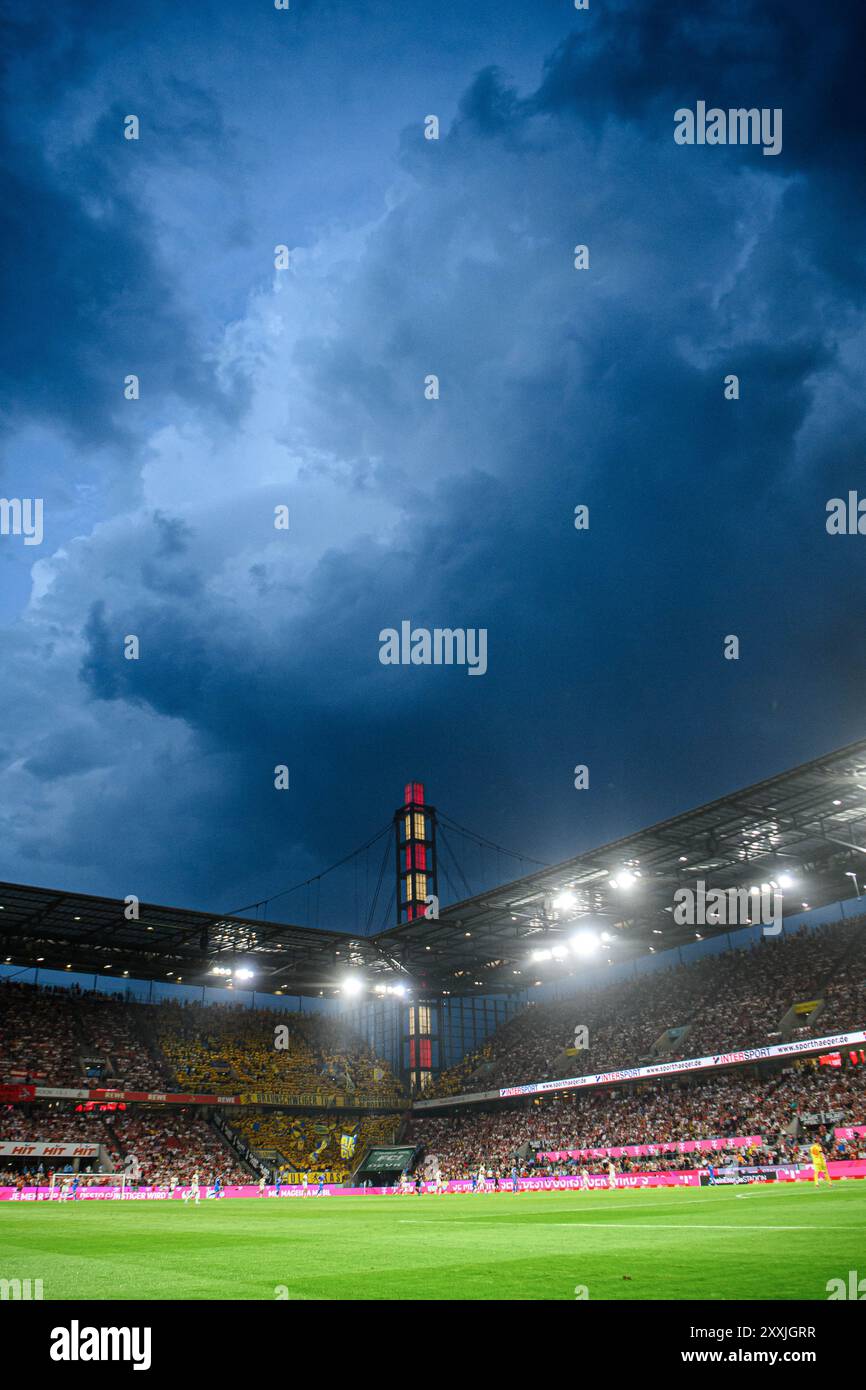 COLOGNE, GERMANY - 24 AUGUST, 2024: Rain at the stadium. The football ...