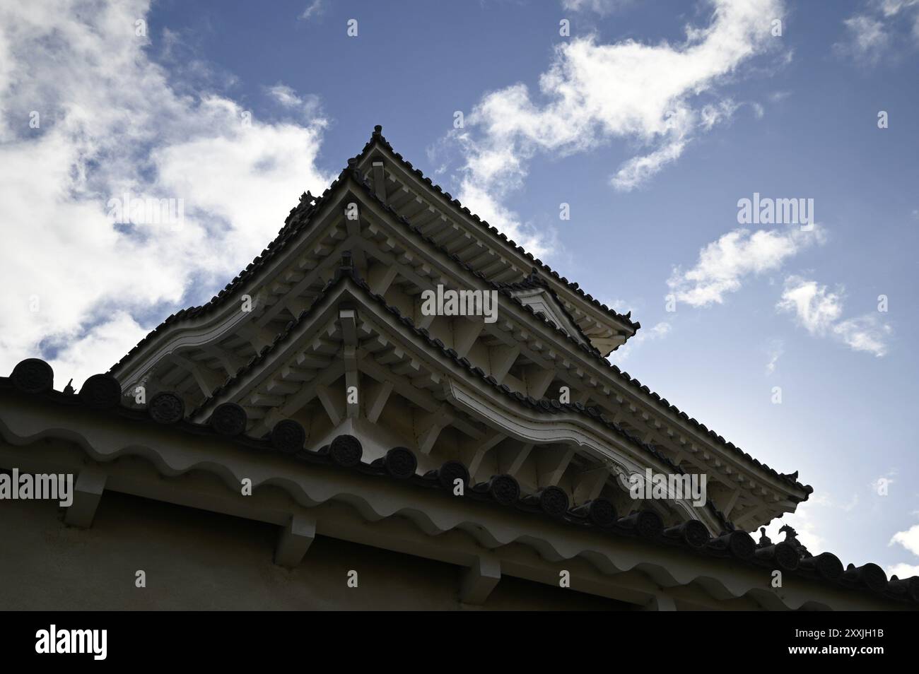 Scenic view of the striking Main Keep curved gables of Himeji-jō the ...