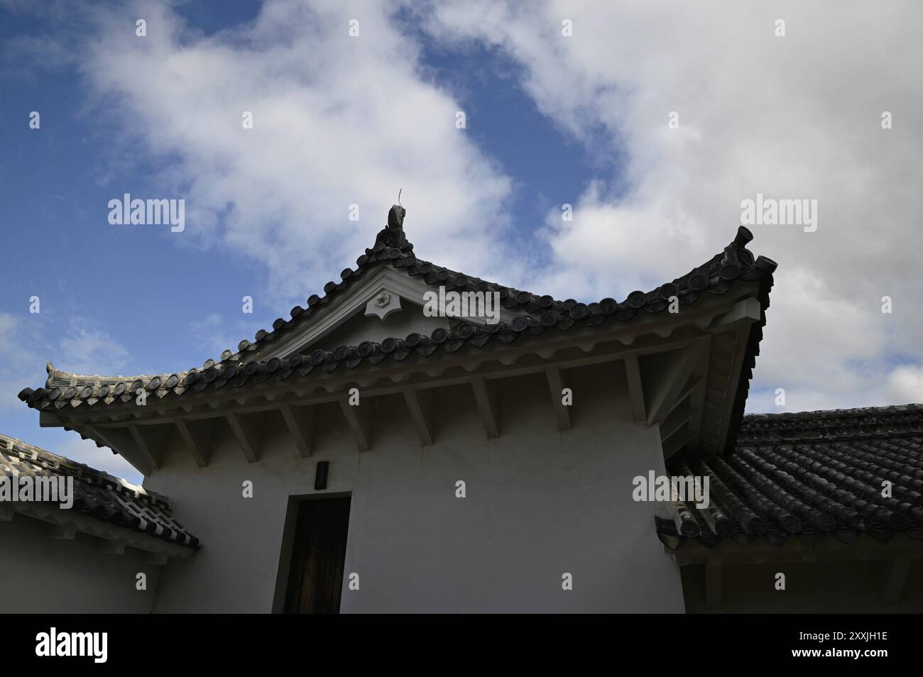 Scenic view of the traditional Japanese rooftop ornamentation known as ...