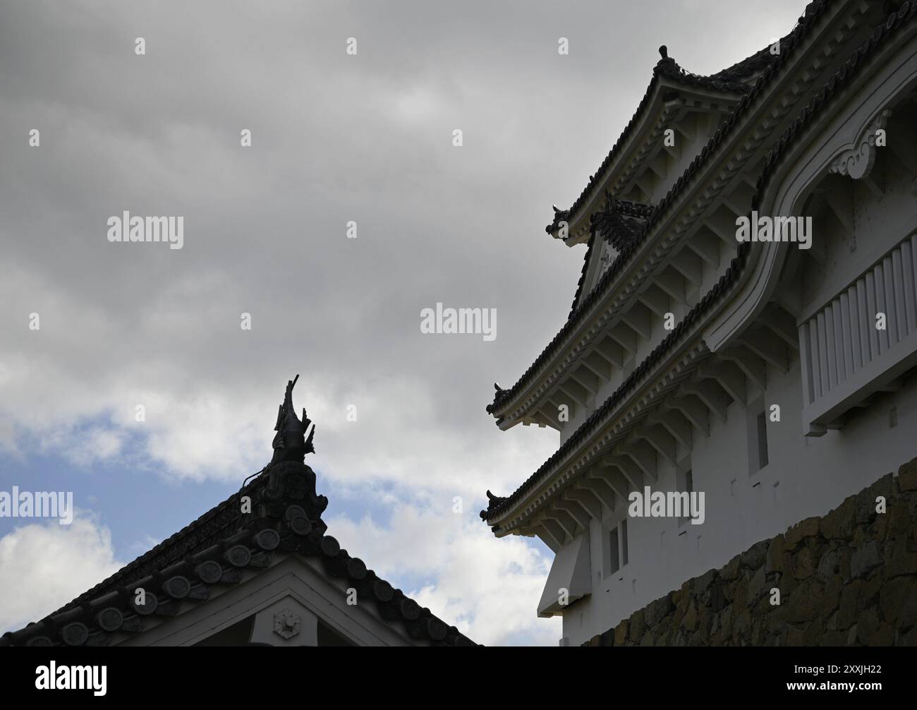 Scenic view of the traditional Japanese rooftop ornamentation known as ...