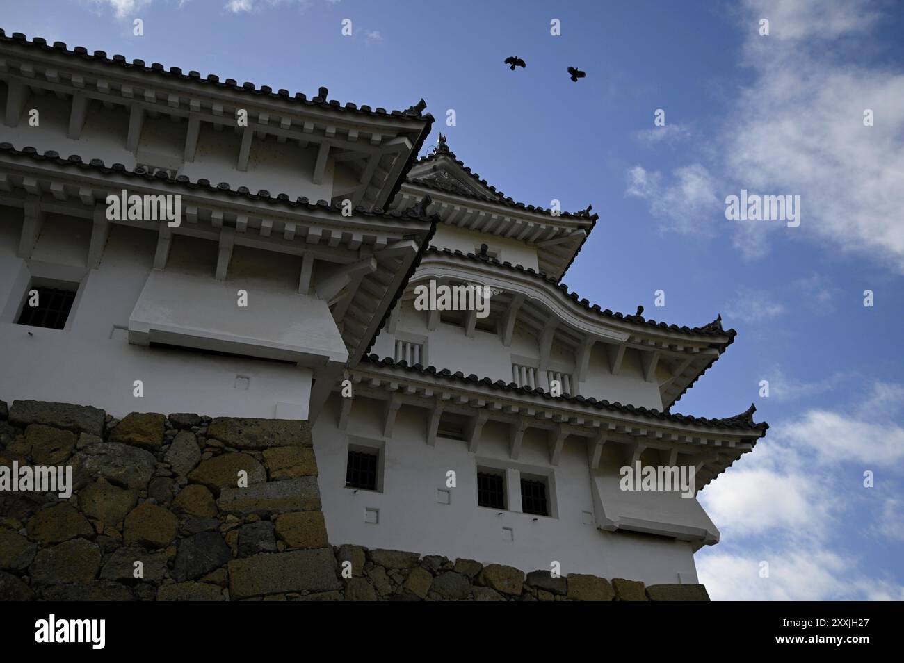 Scenic view of the striking Main Keep curved gables of Himeji-jō the ...