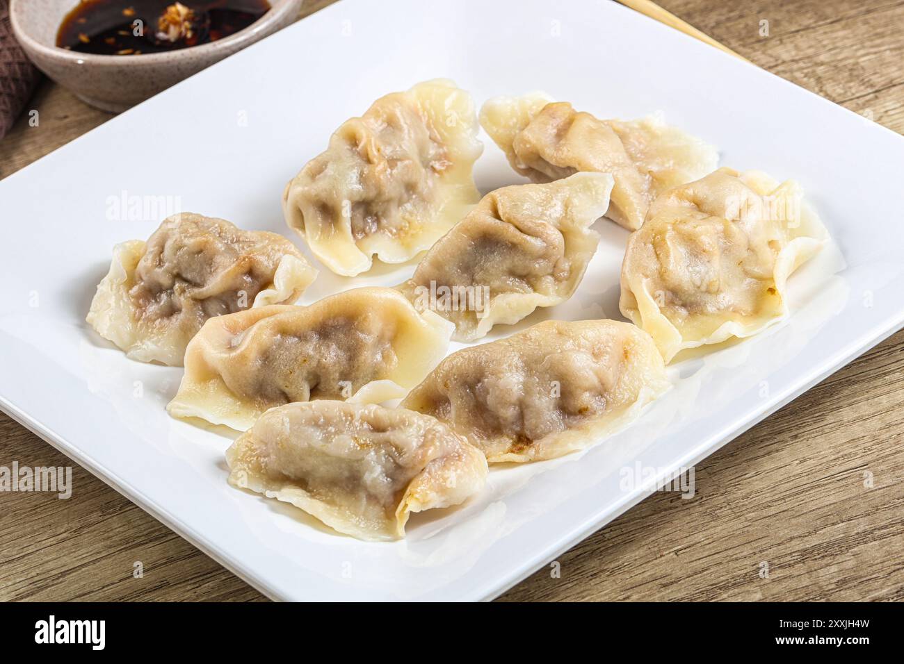 Asian steamed dumplings with pork meat Stock Photo - Alamy