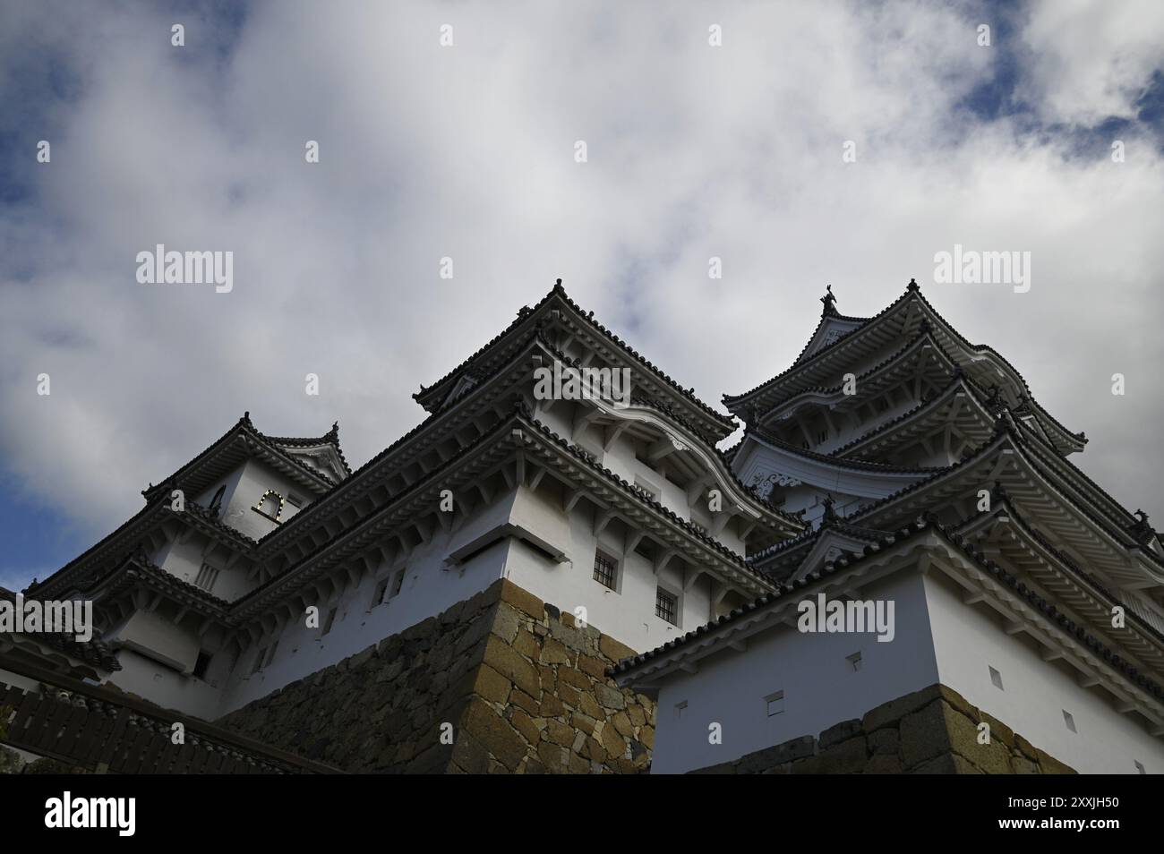 Scenic view of the striking Main Keep curved gables of Himeji-jō the ...