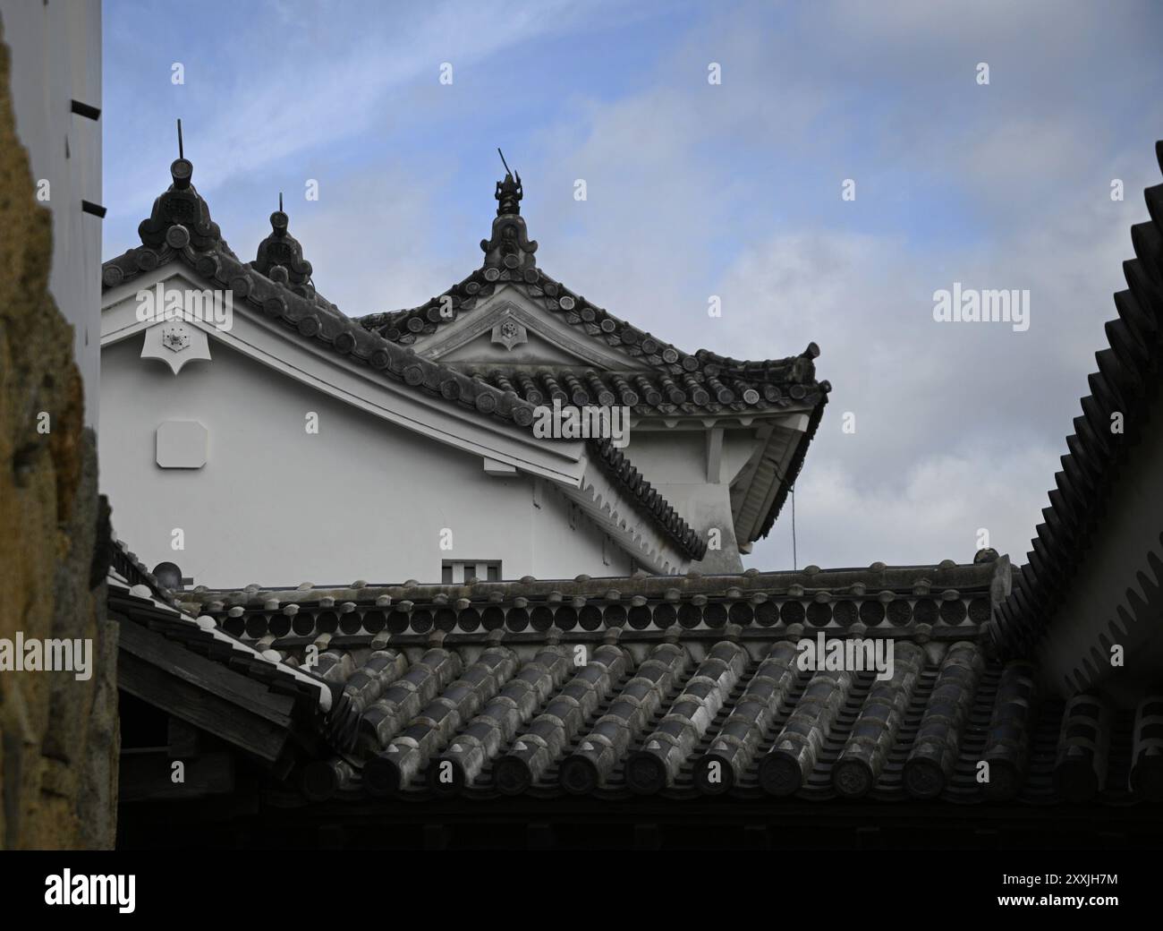 Scenic view of the traditional Japanese rooftop ornamentation known as ...