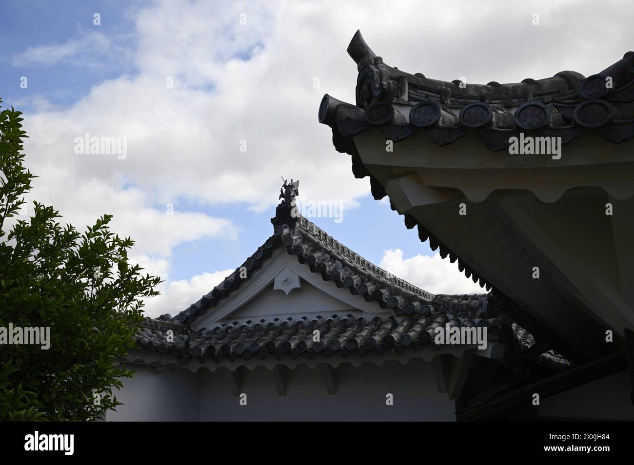 Scenic view of the traditional Japanese rooftop ornamentation known as ...